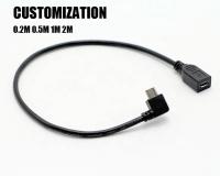 China CUSTOM 90 Degree Right Angle Male to Female Micro USB Cable for sale