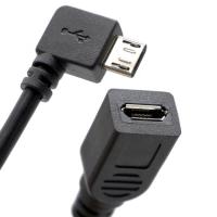 China CUSTOM 90 Degree Right Angle Male to Female Micro USB Cable for sale