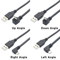China 1M 2M 3M 5M Data Charging 90 Degree Right Left Up Down Angle Micro V8 USB Cable for sale