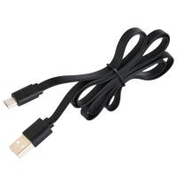 China 1M Flat Noodle Micro USB Cable with 2.4A Fast Charging for Power Bank Speaker Phone - Black White Options for sale