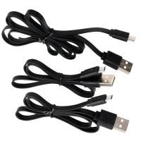 China 1M Flat Noodle Micro USB Cable with 2.4A Fast Charging for Power Bank Speaker Phone - Black White Options for sale