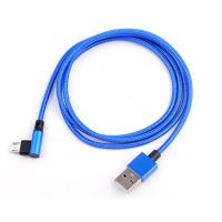 China 2.4A Fast Charging 90° Left Angle Micro USB Cable with Nylon Braiding - 1m/2m/3m Length Options for sale