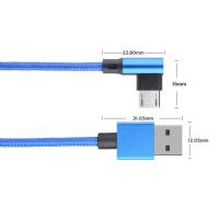 China 2.4A Fast Charging 90° Left Angle Micro USB Cable with Nylon Braiding - 1m/2m/3m Length Options for sale
