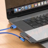 China 2.4A Fast Charging 90° Left Angle Micro USB Cable with Nylon Braiding - 1m/2m/3m Length Options for sale