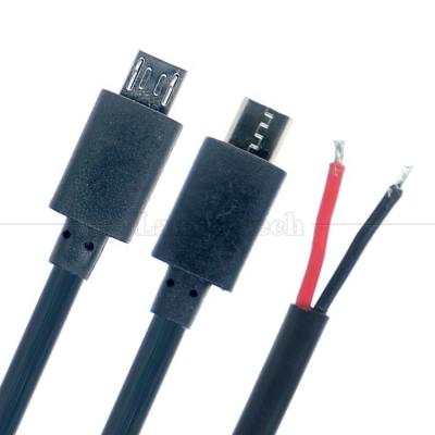 China Custom 20AWG Heavy Current Micro USB Male to Bare Wire Pigtail Cable 0.2m for Raspberry Pi for sale