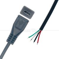 China Micro USB 5 Pin Male Female to Open 2 4 Cores Bare Wires Pigtail Cable 1m for sale