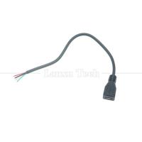 China Micro USB 5 Pin Male Female to Open 2 4 Cores Bare Wires Pigtail Cable 1m for sale