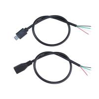 China Micro USB Male Female to Open Bare Wires Pigtail Cable 2 4 Cores 1m for Data Charging for sale