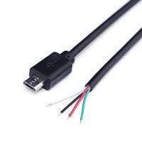 China Micro USB Male Female to Open Bare Wires Pigtail Cable 2 4 Cores 1m for Data Charging for sale