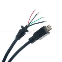 China Custom Data Charging Shiled Micro Usb to Open Tinned Wire End Pigtail Power Charger Cable for sale