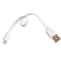 China Short Black White Flat Micro USB Cable for Power Bank Speaker for sale