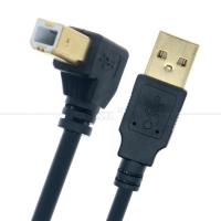 China 90 Degree Right Angle USB A to USB B Printer Cable 1m-10m Length Gold Nickel Plated Connectors for sale