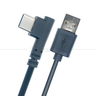 China 90 Degree Right Angle USB Type C Cable 2.4A 24AWG for Phone Tablet Camera - 1M 2M 3M 5M Length Options for sale