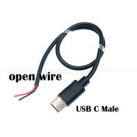 China USB Type C Male Female to Open Wire Pigtail Cable 1m for Data Charging for sale
