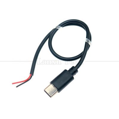 China Custom USB Type C Male Female to Open Wire End Pigtail Cable 2 4 Cores 1m for Charging Data for sale