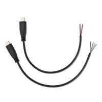 China OEM USB Type C Male Female to Stripped Open Wire End Pigtail Cable 2 4 Cores 1m for sale