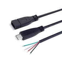 China OEM USB Type C Male Female to Stripped Open Wire End Pigtail Cable 2 4 Cores 1m for sale