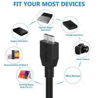 China High Speed 5Gbps USB 3.0 Micro B Data Charging Cable for SSD HDD Hard Disk - 1 Meter Length for sale