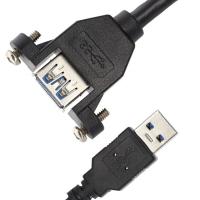 China Screw Locking USB Panel Mount Extension Cable Male to Female 0.2m-5m CE ROHS for sale