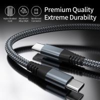 China Braided Elbow 90 Degree Angle 60W 3A Type C To Type C PD Charging Data Charger Cable for Mobile Phone Monitor iPhone 15 16 for sale