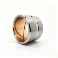 China Bimetal Bushing Steel Backed Bronze Sliding Bearing Sleeve With Oil Hole & Oil Grooves For Truck Engine Parts for sale