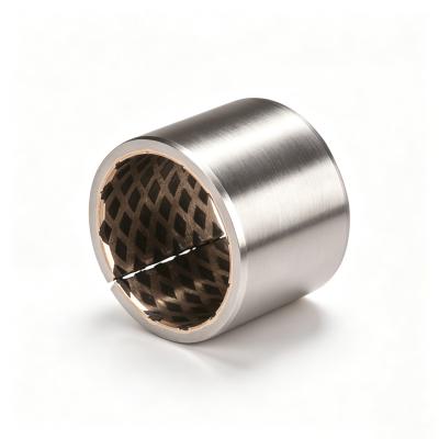 China JF800 Steel Backed Bronze Bimetal Bushing Split Wrapped Sliding Bearing Sleeve with Diamond Oil Pockets for Construction Machinery Hydraulic Cylinder for sale
