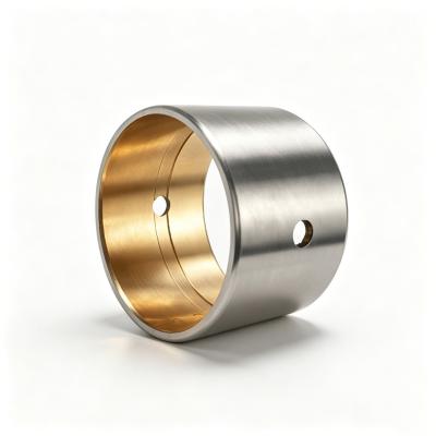 China Bimetal Bushing Steel Back CuPb10Sn10 Bronze Composite Bearing with Oil Hole High Load Construction Machinery Hydraulic Cylinder Bimetallic Sleeve for sale