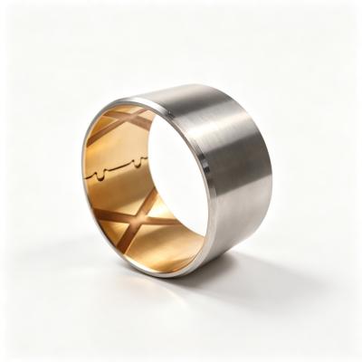 China Bimetallic Bearing Steel Backed Bronze Alloy Sliding Bushing Heavy Load Boundary Lubrication Bi-Metal Sleeve for Construction Machinery & Mining Equipment for sale