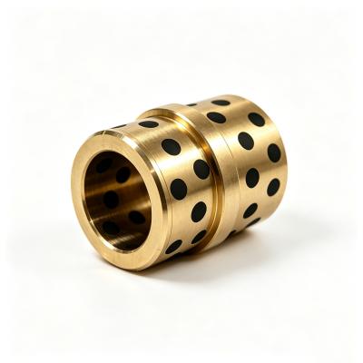 China Graphite Bronze Guide Bushing, Oil Free Self Lubricating Brass Bearing, High Strength Brass Graphite Embedded Bushing for Plastic Mold Ejector Guide for sale