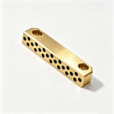 China Graphite Embedded Bronze Wear Strip, Self Lubricating Brass Slide Guide Bar for Injection Mold Slider for sale