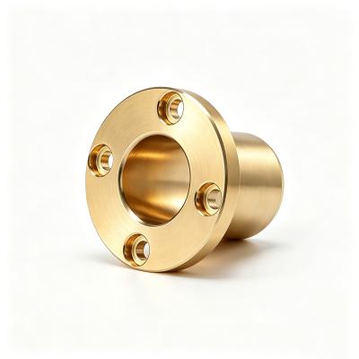 China Round Flange Bronze Bushing Flanged Copper Bearing Self Lubricating Brass Bushing for CNC Automation Machinery for sale