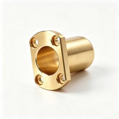 China Flanged Brass Bushing, Cut Edge H-Flange Bronze Self-lubricating Bearing Copper Alloy Flange Linear Bushing for sale