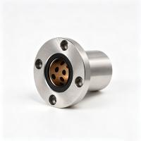 China Oil Free Flanged Linear Slide Bushing, Outer Steel Inner Graphite Bronze Self Lubricating Bearing for Linear Motion System for sale