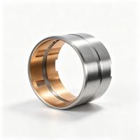 China Bimetal Bushing Steel Bronze Composite Sliding Bearing With Internal Oil Grooves, Heavy Load Bimetallic Sleeve For Hydraulic Cylinder, Construction Machinery for sale
