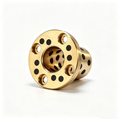 China Flanged Oilless Bronze Bushing Graphite Plugged Self Lubricating Bearing For Automation Machinery for sale