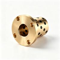 China Round Flange Graphite Bronze Bushing Self Lubricating Oil Free Bearing, High Strength Brass Sliding Bush for Automation Machinery Mold for sale