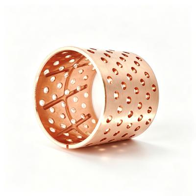China Heavy Duty Rolled Tin Bronze Bushing FB092 Split Copper Sleeve With Oil Holes For Excavator Hydraulic Cylinder Hinge for sale