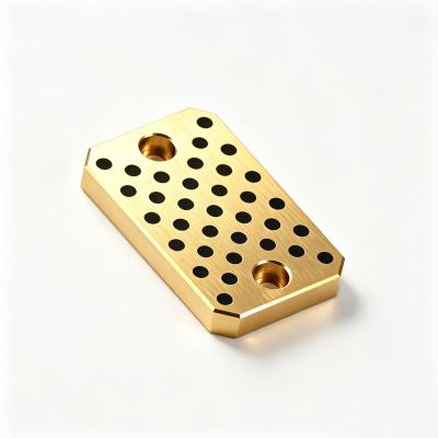 China Graphite Embedded Bronze Wear Plate, Oilless Self Lubricating Wear Block for Mold Sliding Guide, High Strength Brass Slide Plate for sale