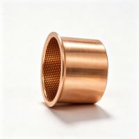 China Flanged Wrapped Bronze Bushing FB092F CuSn8 Phosphor Bronze Rolled Flange Plain Bearing With Diamond Oil Pockets For Agricultural Lifting Machinery for sale