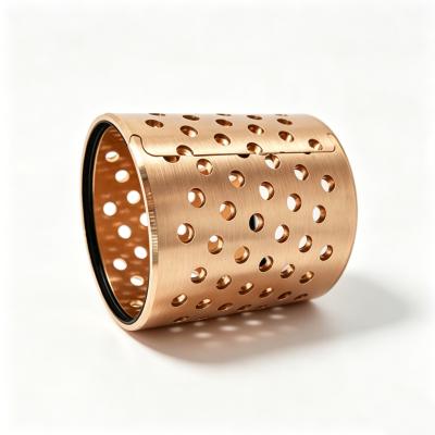 China Wrapped Split Bronze Bushing FB092, CuSn8P Tin Bronze Perforated Oil Hole Plain Bearing for Construction Machinery Hydraulic Cylinder for sale