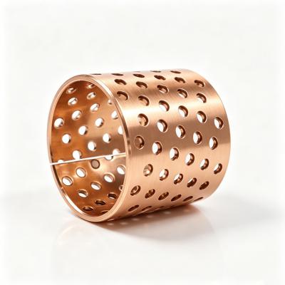 China FB092 Wrapped Perforated Bronze Bushing, Split CuSn8 Bronze Sleeve, Self Lubricating Sliding Bearing For Machinery for sale