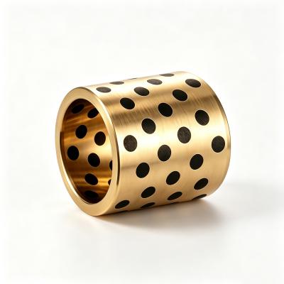 China High Load Self Lubricating Bronze Bearing Graphite Plugged Brass Sleeve Anti-Friction Copper Bush for Construction Machinery for sale