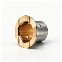 China JF-800F Flanged Bimetal Bushing Steel Backed Bronze Composite Sliding Bearing With Oil Holes For Heavy Load Machinery for sale
