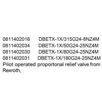China 0811402016 DBETX-1X/315G24-8NZ4M
0811402034 DBETX-1X/50G24-25NZ4M
0811402030 DBETX-1X/80G24 25NZ4M
0811402031 DBETX-1X/180G24-25NZ4M Pilot operated proportional relief valve from Rexroth, Germany for sale