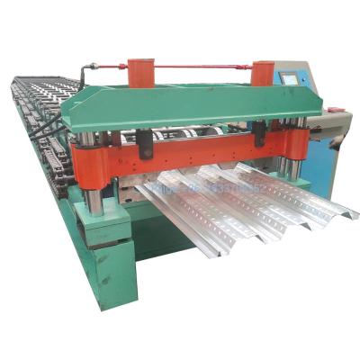 China METAL STEEL GALVANIZED STEEL SHEET DECKING FLOOR PRODUCTION ROLL FORMING LINE for sale