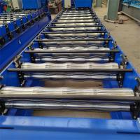 China Iron 3-5m/min Glazed Tile Roll Forming Machine hydraulic shear for roof wall for sale