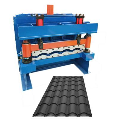 China Iron 3-5m/min Glazed Tile Roll Forming Machine hydraulic shear for roof wall for sale