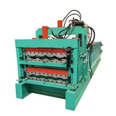 China Steel Metal Sheets Double Deck Roll Forming Machine For Wall Panels And Roofing for sale