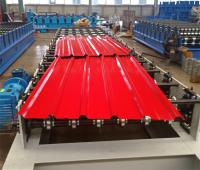 China Iron steel roof panel roll forming machine hydraulic cutting ibr making machine for sale