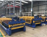 China Iron steel roof panel roll forming machine hydraulic cutting ibr making machine for sale